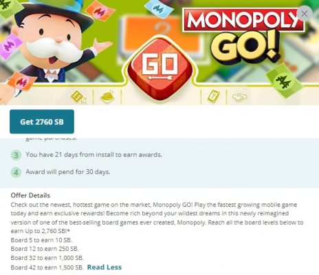 Monopoly Go! Offerwall Offer Guide: Board Level 5, 12, 32, 42